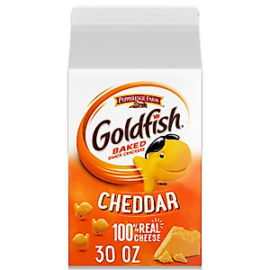 Goldfish Cheddar Cheese Crackers, Baked Snack Crackers, 30 oz Carton