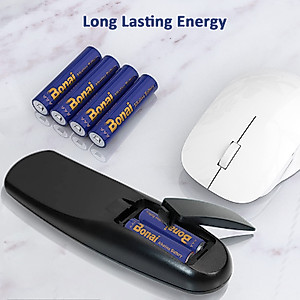 BONAI 1.5V AAA Alkaline Batteries Long-Lasting Triple A Battery High-Performance Leak-Proof 10-Year Shelf Life (40 Count)