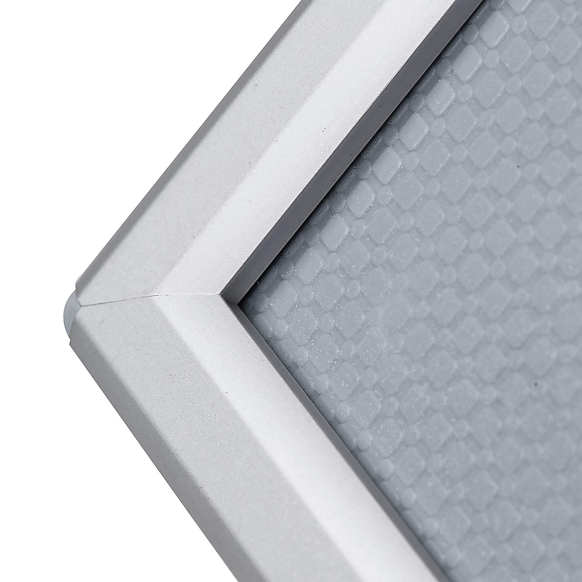 M&T Displays Opti Snap Poster Frame 5x7 Inch Silver 0.55" Aluminum Profile Front Loading Wall Mounting Photo Picture Document Certificate Sign Holder Mitered Corner Anti Glare Cover (5 pack)