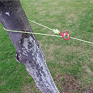 Pack of 10 Aluminum Guyline Wind Rope Buckle Cord Adjuster for Tent Camping Hiking Backpacking Outdoor Activity, Red