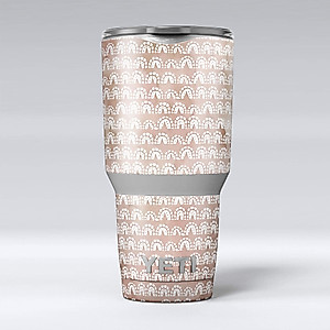 Design Skinz Black and Brown Grunge Surface with White Semi-Circles - Skin Decal Vinyl Wrap Kit Compatible with The Yeti Rambler Cooler Tumbler Cups