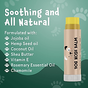 Evergreen Pet Supplies [3 Pack Dog Nose Balm for Soothing Relief from Dryness & Irritation – Snout Balm Provides Seasonal Protection – Nose Butter Dogs Relief Balm Made in USA - 0.15 oz Each