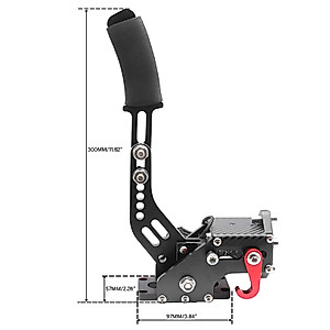 POSENG 64 Bit USB Handbrake with Clamp PC Handbrake Hall Sensor for G25/27/29 T500 T300 G920, Professional Gaming Peripherals for Racing Games, with Non-Contact Plus Hall Sensor (Black without Clamp)