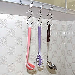 WARMBUY 30 Pack Black S Hooks Utility Hooks for Hanging Kitchen Pans Pots, Closet Clothes, Plants Bags Towels