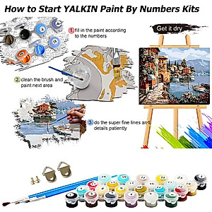 YALKIN Paint by Number Kits for Adults on Canvas, Large Oil Acrylic Painting Kit 15.8x35.5in World Map Easy DIY Paintwork for Beginners, without Frames