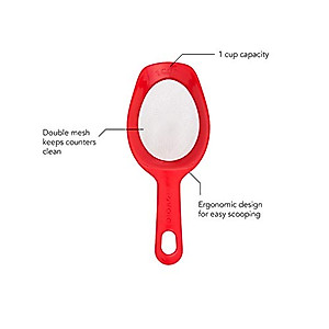 Tovolo 1 Cup Scoop & Sift, Ergonomic Design, Easy Scooping, Dishwasher Safe