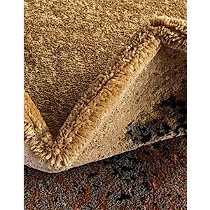 Unique Loom Barista Collection Area Rug - Excelsa (6' 1" Octagon, Beige/Brown)