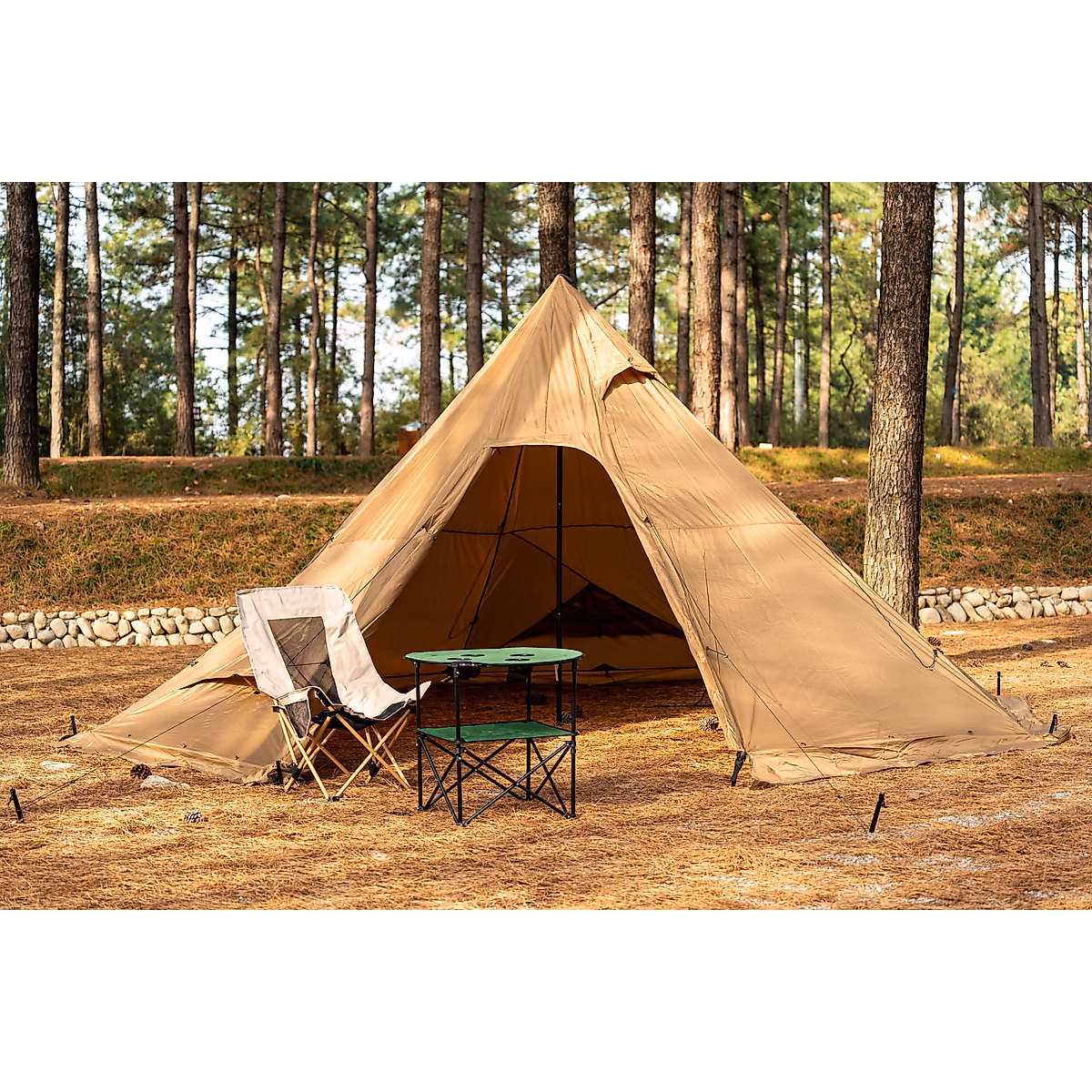 Hot Tent with Stove Jack 4-8 Person Onefires Large Teepee Tent for Family Camping (1 Large Hot Tent)