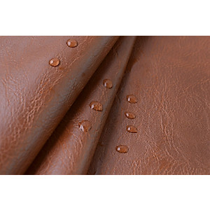 Wento Thick 1 Yard Faux Leather Fabric Soft Skin Grain PU Leather Fabric for Furniture Cover Reupholster Sofa Chairs Cushiones Vinyl Upholstery Fabric (1yard,Brown)