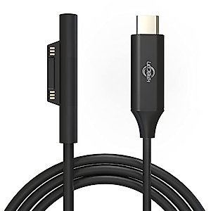 Surface Connection to USB C Charging Cable Compatible with Microsoft Surface Pro 7 6 5 4 3, Surface Go 3 2 1, Surface Laptop 4 3 2 1, Must Works with 45W 15V3A USB-C Charger (4.9ft & Travel Case)