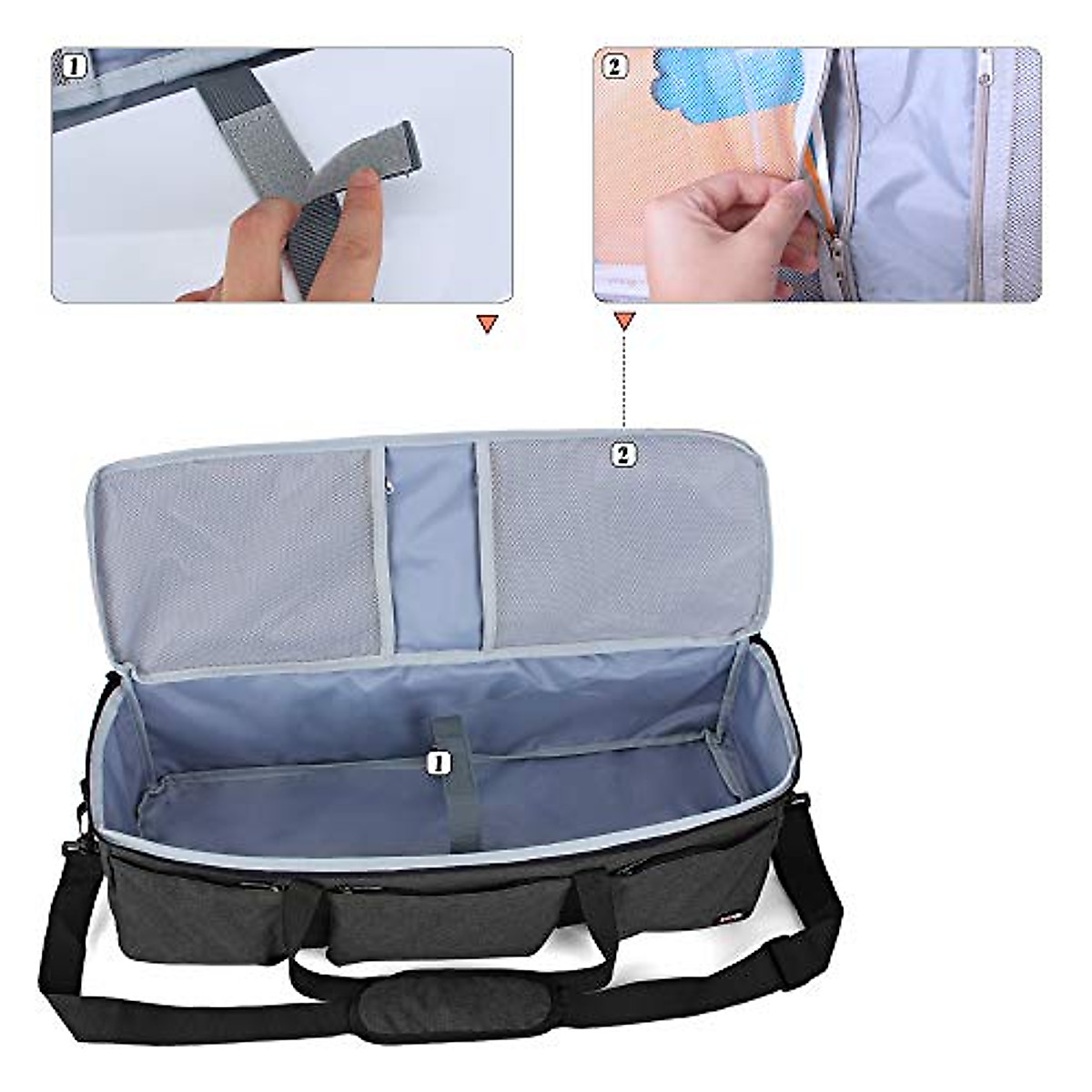 LUXJA Foldable Bag Compatible with Cricut Explore Air and Maker, Carrying Bag Compatible with Cricut Explore Air and Supplies (Bag Only), Black