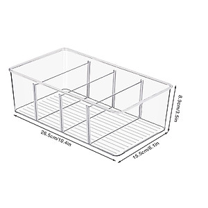 4 Snack Organizer,Pantry Organization and Storage Bins,Kitchen Fridge Cabinet Organizers,Refrigerator Soda Can Organizadores de Cocina,Home Food Plastic Containers,Clear Container,Acrylic Organizing