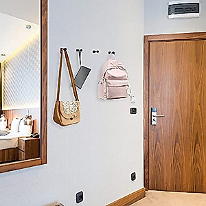 WENDEJA Wall Hook,Pack of 4,Coat Hooks for Hanging Purses,Key,Bags,Hat,Backpack,Handbag,Umbrella,Cap (X Type B)