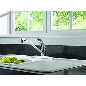 Peerless Core Single-Handle Kitchen Faucet, Brushed Nickel Kitchen Sink Faucet, Single Hole Kitchen Faucet, Stainless P110LF-SS