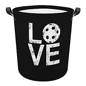 I Love Pickleball Oxford Cloth Laundry Basket with Handles Storage Basket for Toy Organizer Kids Room Nursery Hamper Bathroom