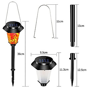 AveyLum Solar Flame Torch Light,Outdoor Solar Flickering Dancing Flame Torch Lights Security Lights Christmas Lights for Garden, PatioYard, Pathway Deco(4 Pack)