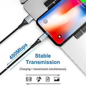 1FT Short iPhone Charging Cable, 3 Pack USB to Lightning Cable 1 Foot iPhone Charger Cord Fast Charging Braided for Apple iPhone 14 13 12 11 Pro Max Mini 10 8 7 Plus XR XS MAX SE iPad Air Mini (Black)