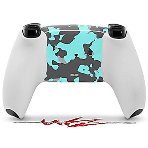 WraptorSkinz Skin Wrap compatible with Sony PS5 DualSense Controller WraptorCamo Old School Camouflage Camo Neon Teal (CONTROLLER NOT INCLUDED)