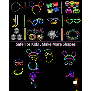 275 PCS Glow in the Dark Party Supplies for Kids Adults, Light Up Party Favors, Glow Sticks Bulk Party Pack Bracelets Finger Lights Glasses Headband LED Light Hair Wedding Birthday New Year Halloween