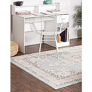 Unique Loom Parker Collection Area Rug - Merakli (9' x 12' Rectangle, Aqua/Beige)