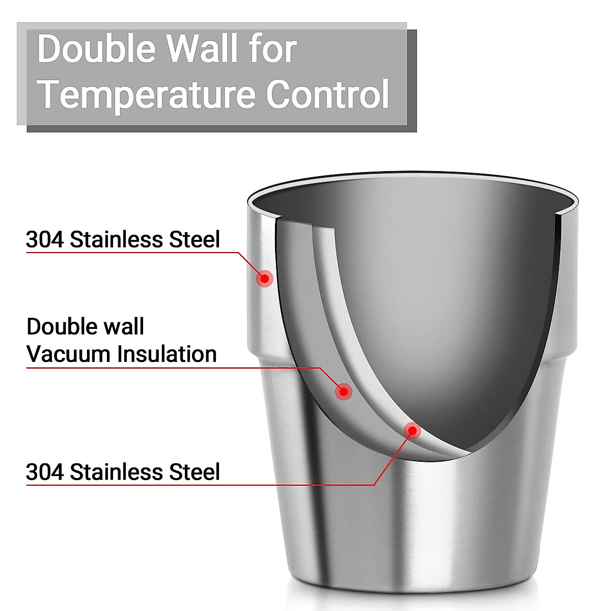 Beasea Stainless Steel Insulated Cup, 10 oz Stackable Stainless Steel Cups Set of 4, Small Metal Cup Double Wall Vacuum Insulated Drinking Cups Glasses for Home Restaurant Office Camping Party