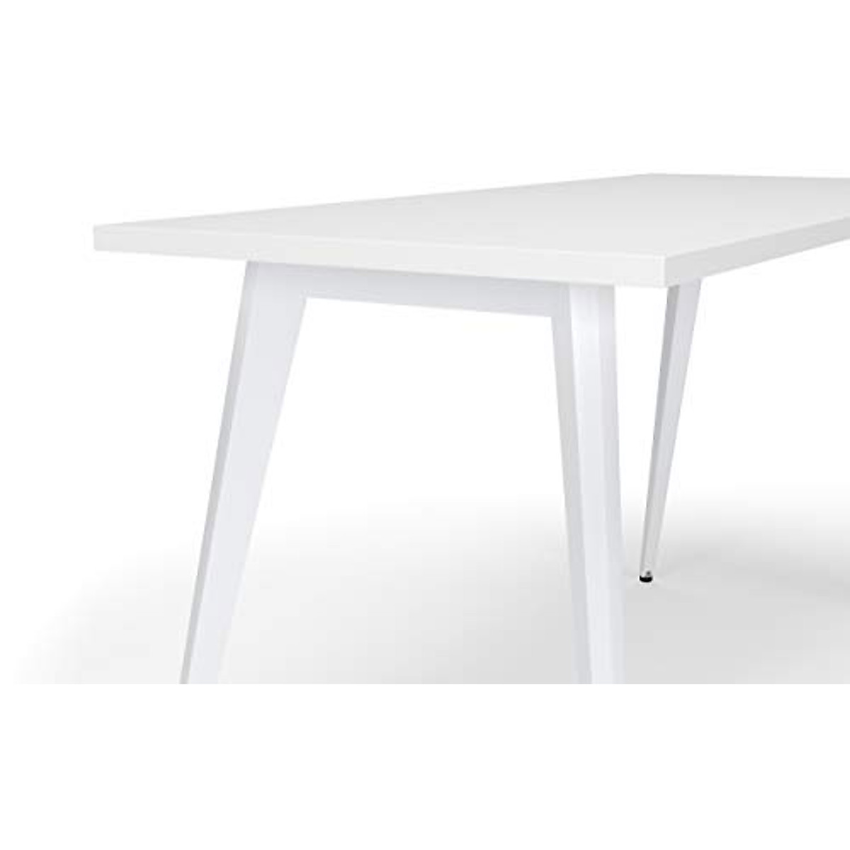 HON Basyx Commercial-Grade Executive Desk, Angled Metal Legs, 55", White
