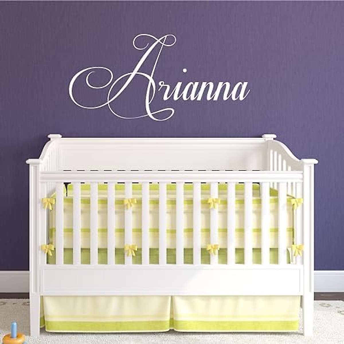 Nursery Custom Name Wall Decal Sticker, 28" W Girl Name Wall Decal, Girls Name, Wall Decor, Personalized, Girls Name Decor, Girls Nursery, Girls Bedroom, Plus Free White Hello Door Decal