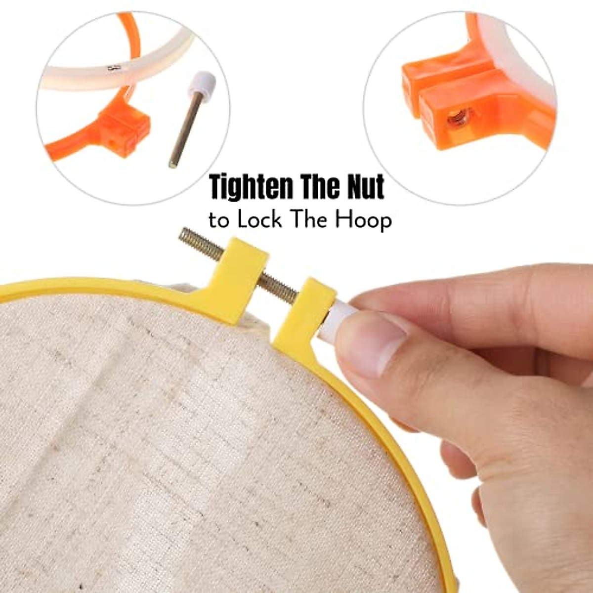 Mr. Pen- Embroidery Hoops Set, 6 pcs, 3.4 inch to 10.2 inch, Assorted Colors, Plastic Embroidery Hoop, Cross Stitch Hoops, Embroidery Rings, Cross Stitch Plastic, Sewing Rings Hoops.