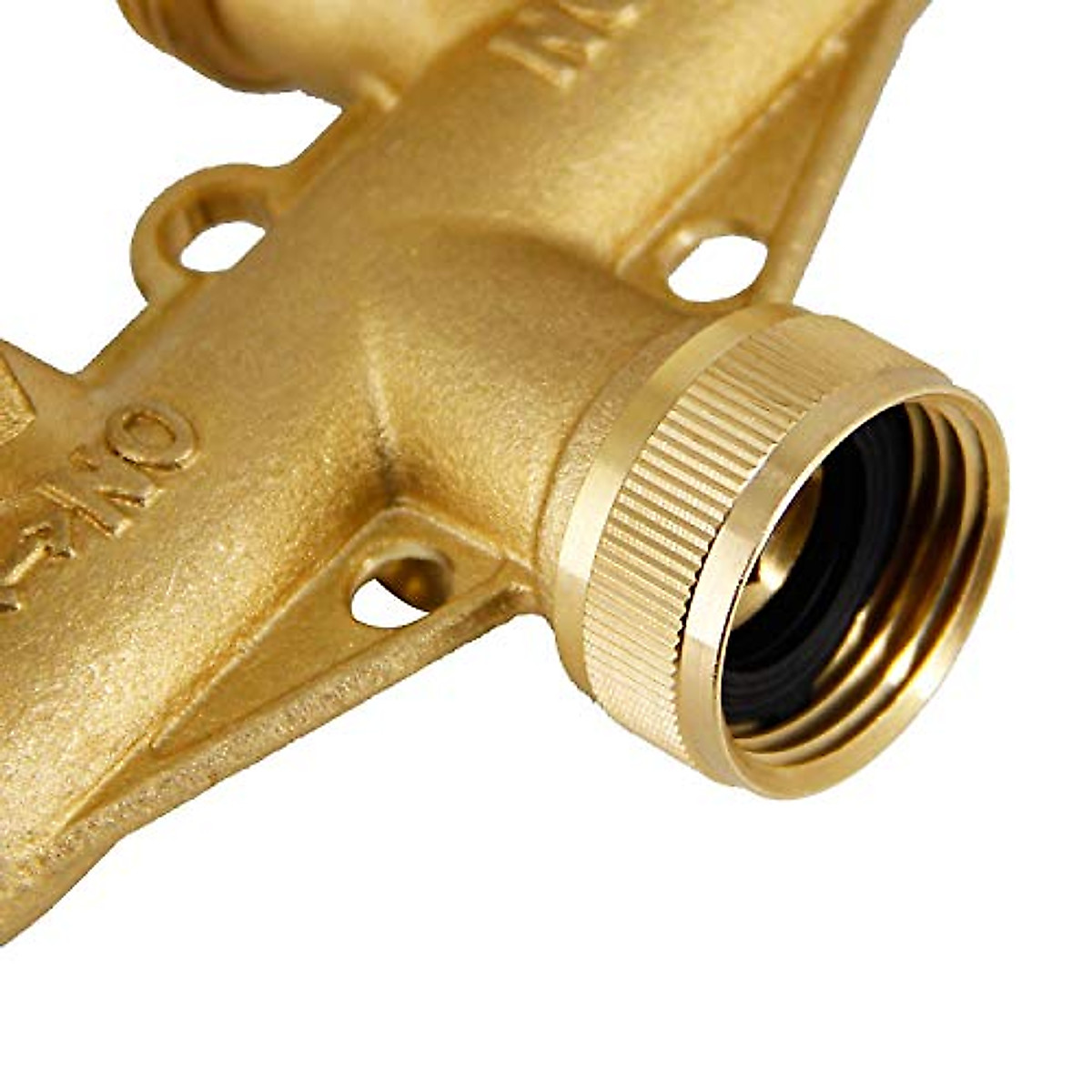 Triumpeek 4 Way Brass Hose Splitter, Heavy Duty 4-Way Garden Hose Connector 3/4 Inch, Solid 4 Way Hose Adapter