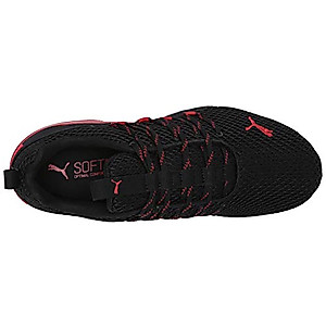 PUMA Mens Axelion Cross Trainer, SPARK PUMA Mens Black-High Risk Red, 10.5