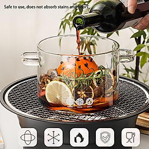 Mzowgzk Glass Cooking Pot with Lid-1.9L/64oz, Heat Resistant Borosilicate Glass Cookware Stovetop Pot Set, Simmer Pot with Cover Safe for Soup, Milk, Baby Food