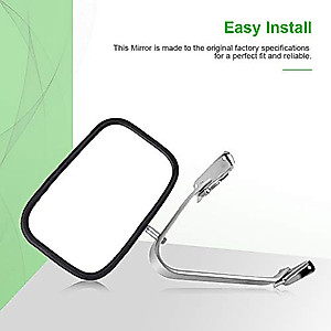 SCITOO Towing Mirrors Pair Chrome Side View Mirror by Replacement Mirror fit 80-96 for Ford F150 F250 F350 F450 Ranger Bronco Explorer Truck Pickup Plastic