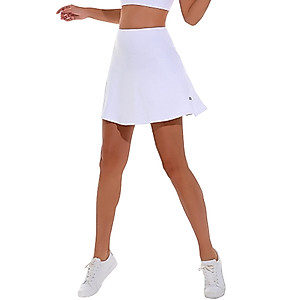 1a1a Tennis Skirts with Pockets Athletic Shorts for Women Golf Running Workout Sports White X-Large