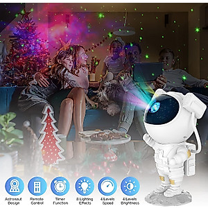 Astronaut Light Projector, Galaxy Projector for Bedroom, Star Projector with Moon Lamp, LED Nebula Night Light