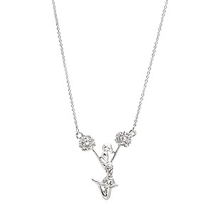 Spinningdaisy Crystal Cheerleader Charm Necklace (Cheerleader With Pom poms)