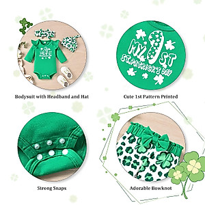 fioukiay 0-3 Months Baby Girls St. Patrick's Day Outfits Infant My 1st St. Patrick's Day Clothes (Green, 3 Months)