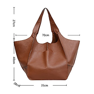 ZOSIVEB Large Tote Handbag, PU Leather Satchel Tote Shoulder Bags Purse Soft Crossbody Oversized Travel Tote Bag (Pink)