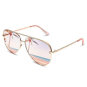 Dollger Oversized Aviator Sunglasses for Women Men Classic Polarized Sun Glasses Vintage Retro Style Metal Frame Shades UV400 Protection