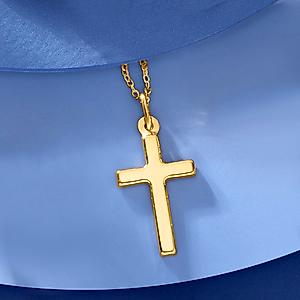 Ross-Simons Italian 18kt Yellow Gold Cross Pendant Necklace. 18 inches