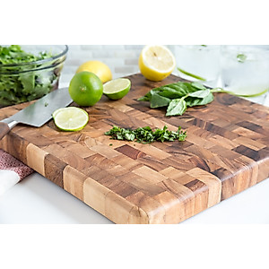 Ironwood Gourmet 28218 Square Charleston End Grain Chef's Board , Acacia Wood 14" Square