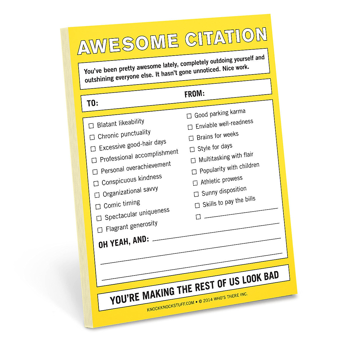 Knock Knock Awesome Citation Nifty Note Pad 4 x 5.25-inches