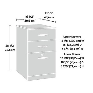 Sauder Via Pedestal, L: 15.55" x W: 19.45" x H: 28.54", Classic Cherry Finish