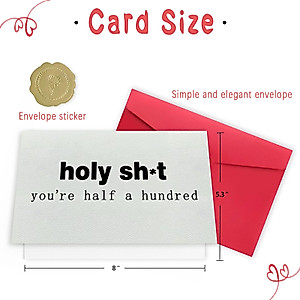 mmuue Funny 50th Birthday Card for Men Women, Rude 50th Birthday Gift for Him Her, Cheeky 50 Years Old Birthday Card for Friend