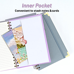 Yoment Lined Spiral Notebook Journal for Work 160 Pages Hardcover Spiral Notebook College Ruled A5 Small Spiral Notebook 5x7 Journaling Notebooks for Writing Note Taking School, Purple