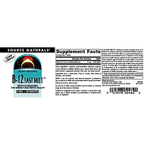 Source Naturals Vitamin B-12 Supports Energy Production* - 5 mg - 60 Fast Melt Vegan Formula