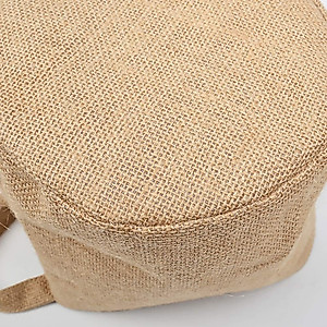 KEFAN 3 Pack Easter Bunny Baskets Jute Burlap Easter Bags with Ears Stand Up 8 x 8 x 9 Inch