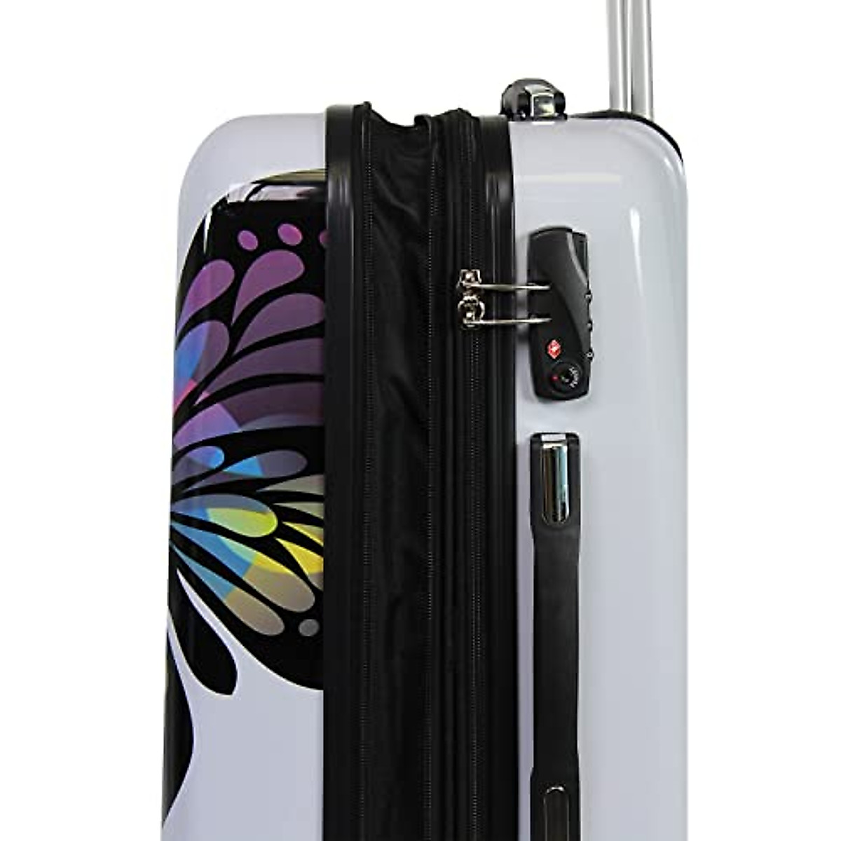 World Traveler Butterfly Polycarbonate Hardside Expandable Spinner Luggage with Enhanced Wheel System, 2-Piece Carry-On Set