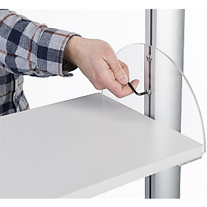 Displays2go 73.25”h Aluminum Tiered Digital Display with 3 Adjustable Shelves and 21.5” LCD Screen – Silver (DRS21SV)