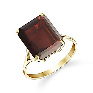 Galaxy Gold GG 14k Yellow Gold Ring with Natural Octagon-shaped Garnet - Size 5.5