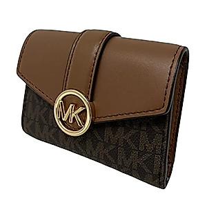 Michael Kors Carmen Women's Medium Bifold Wallet Flap Brown Signature Logo